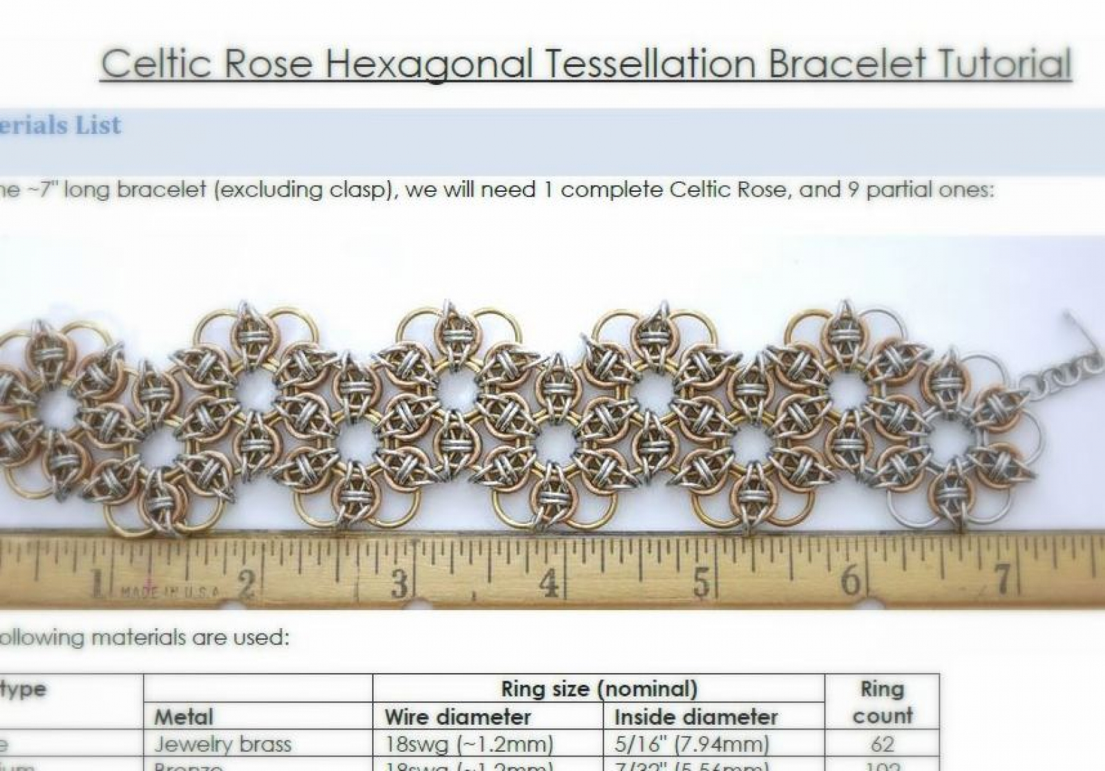 Hexagonal Celtic Rose Chainmaille Bracelet Tutorial | DaisyKreates