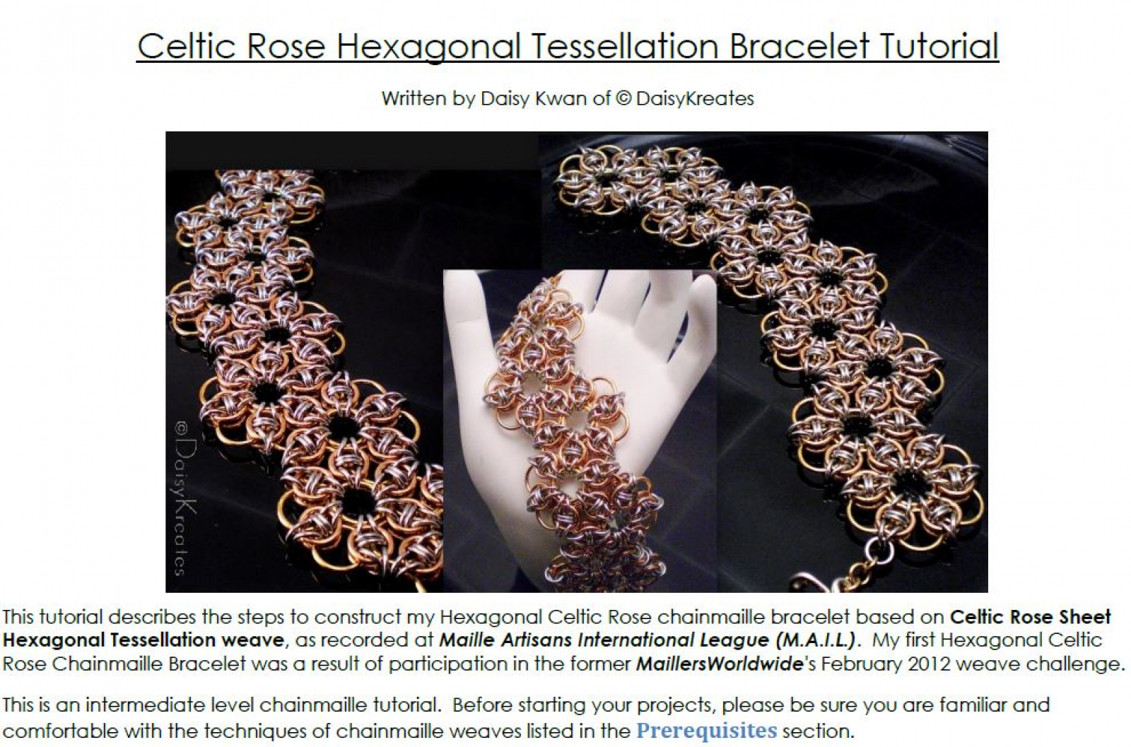 Hexagonal Celtic Rose Chainmaille Bracelet Tutorial | DaisyKreates