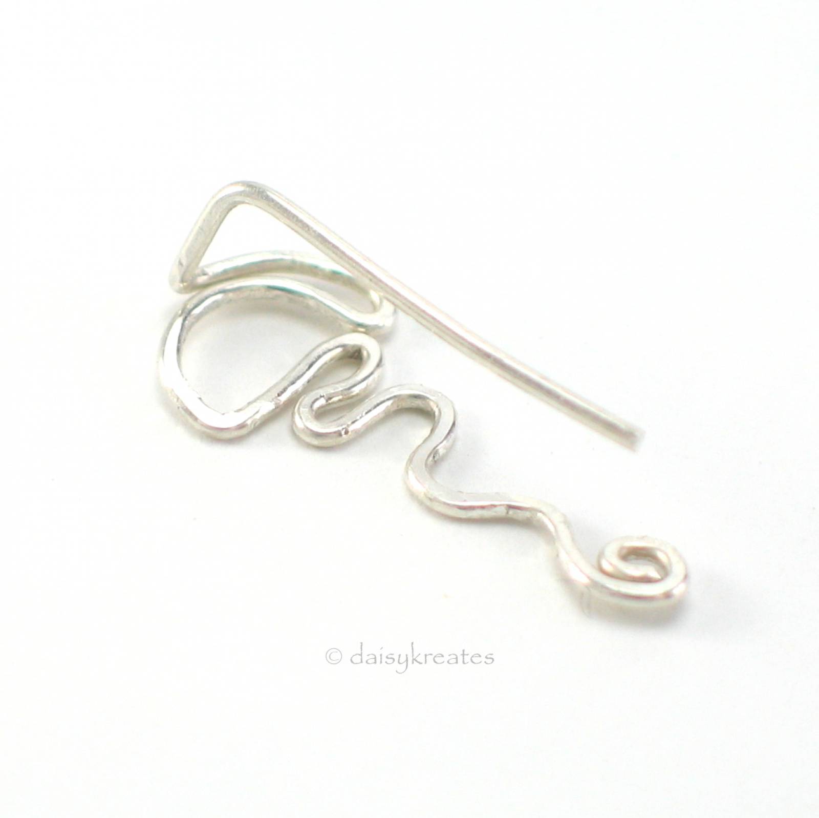 Sterling Silver Coffee Cup Ear Climber with left or right handle ...